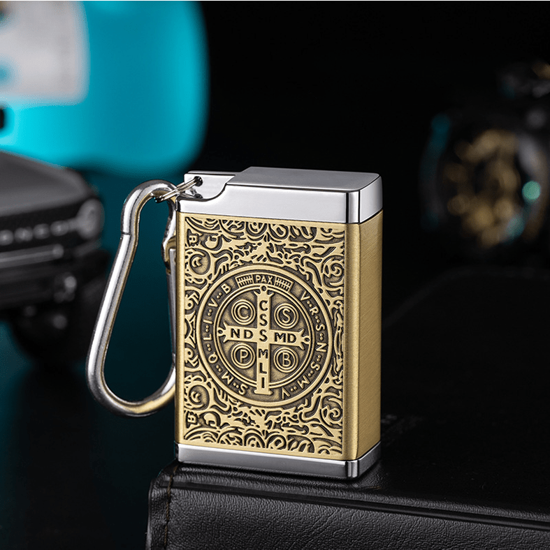Portable St. Benedict Cross Medallion Cigarette Sealed Insulated Ashtr ...
