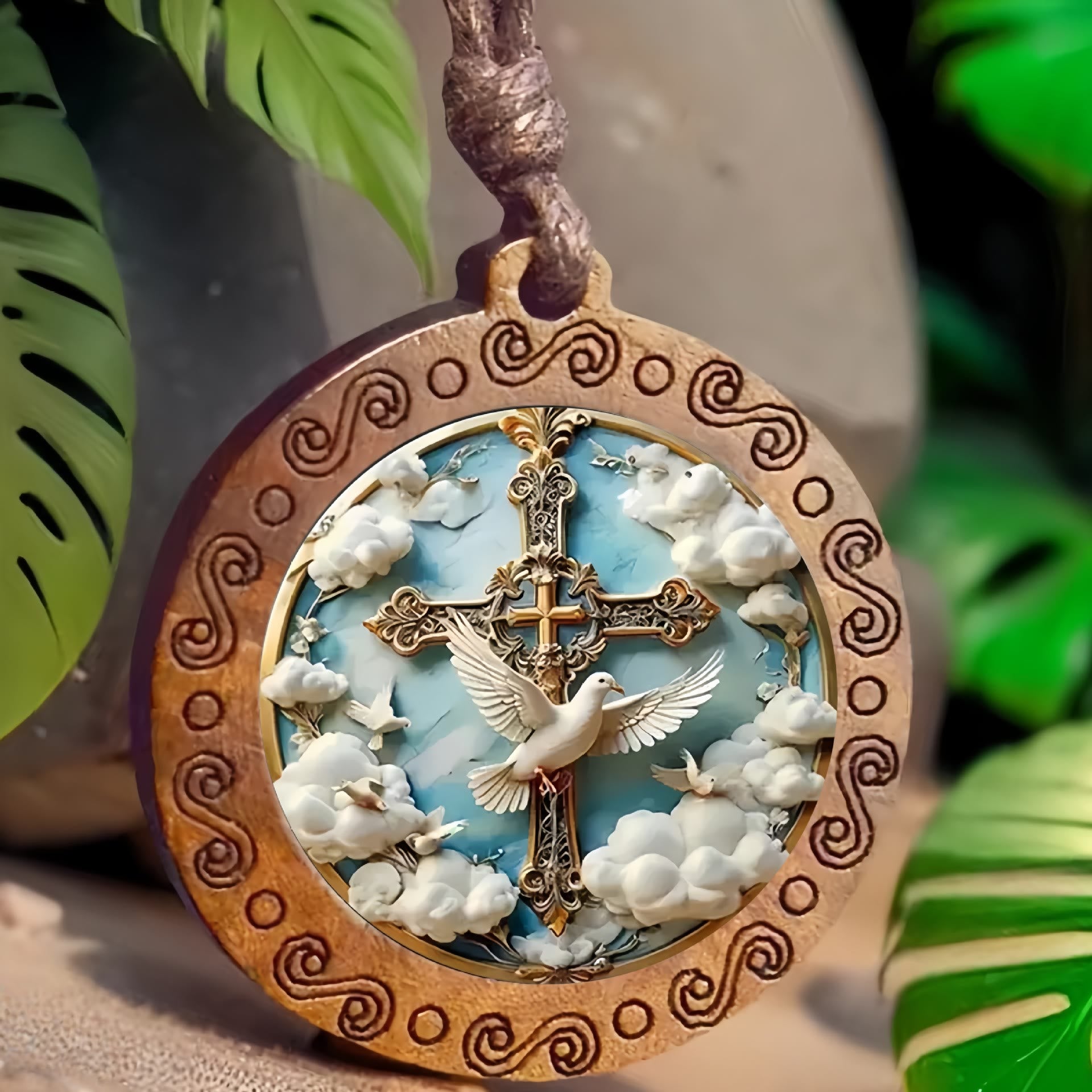Christianartworkshop Holy Spirit Dove & Cross Necklace - Symbol of ...